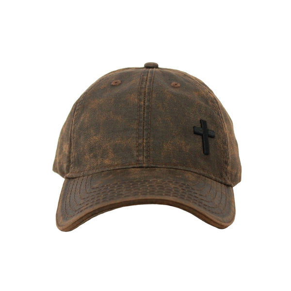 Cross - Christian Cap (Brown Oilskin) – ITG Clothing
