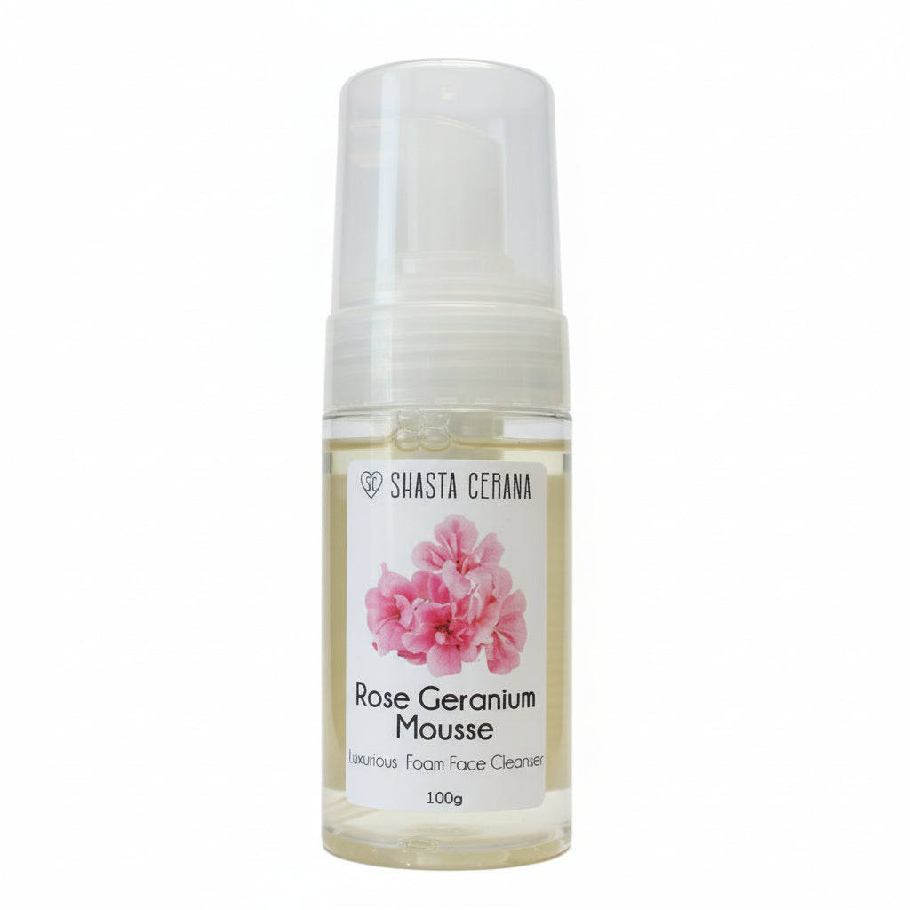 Rose geranium Mousse - Foam face cleanser by Shasta Cerana – ITG Clothing