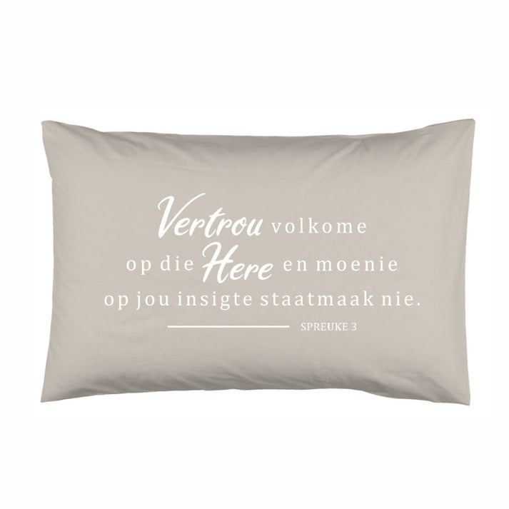 Vertrou Volkome - Christian Pillowcase (Stone) – ITG Clothing